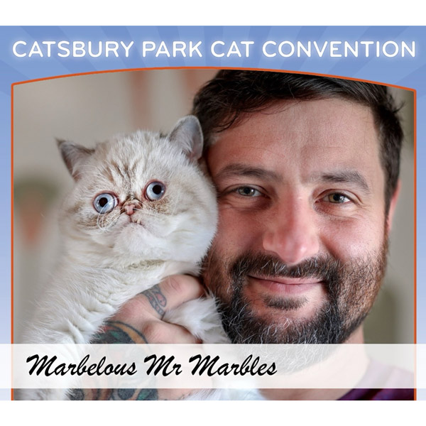Marbelous Mr Marbles and Hannah "Kitten Lady" Shaw will be at Catsbury Park Cat Convention